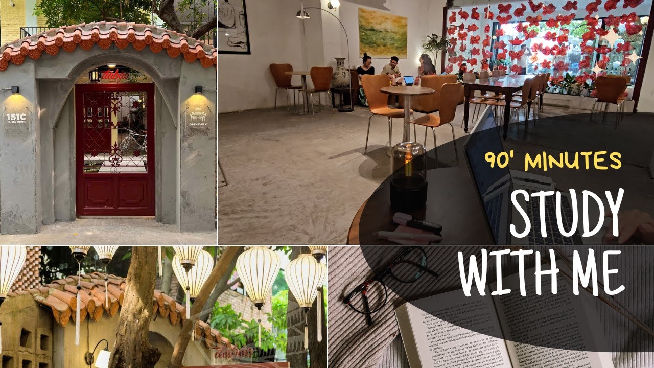 ☕STUDY WITH ME: Cozy Cafe Vibes for 90 Minutes 🎹 Find Your Focus in a ...