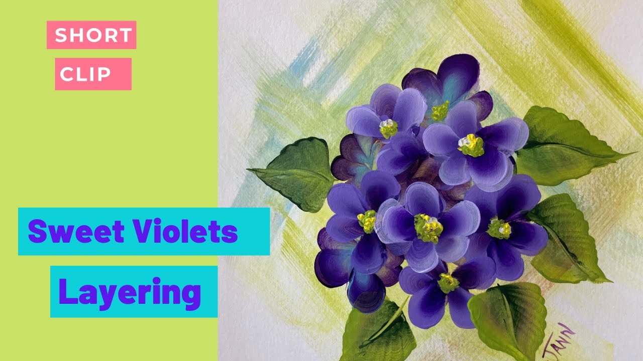 How to paint Sweet Violets in acrylics | Jann Mendenhall Painting - YouTube