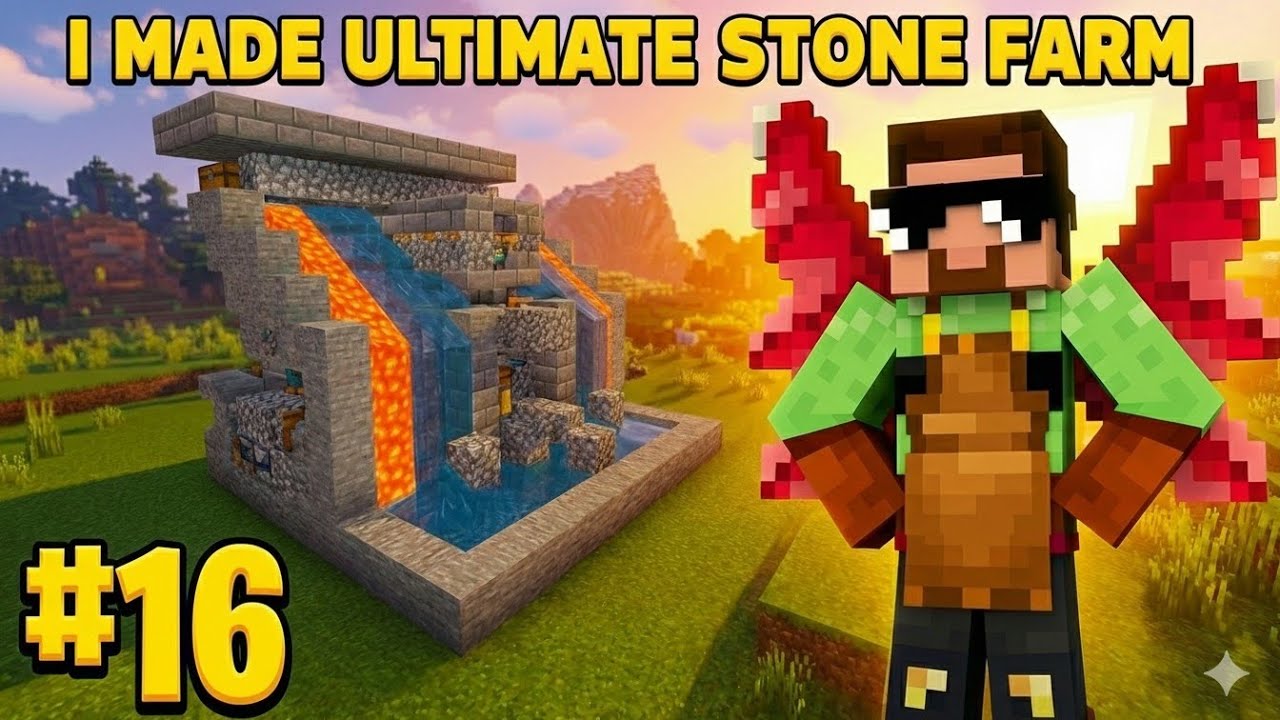 Minecraft Survival Series #16 | Automatic Stone Farm Build 🔥 Easy ...