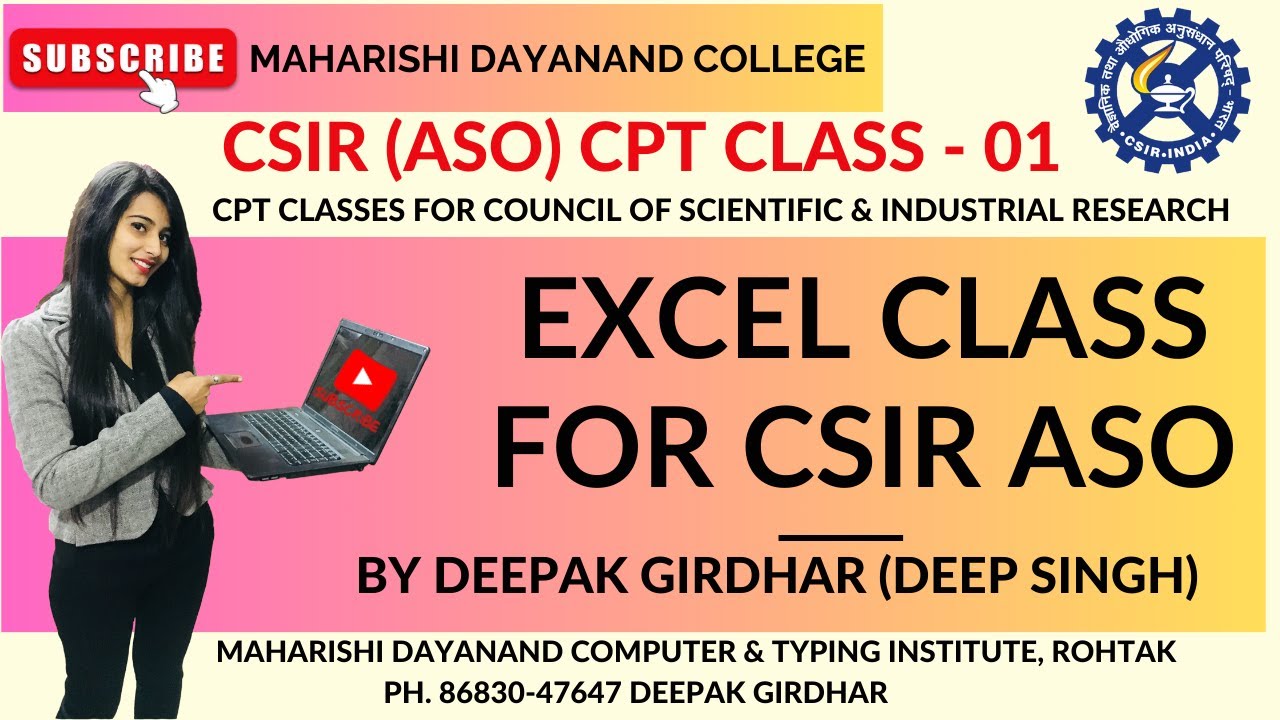 CSIR Excel Class 1 for ASO CPT - YouTube