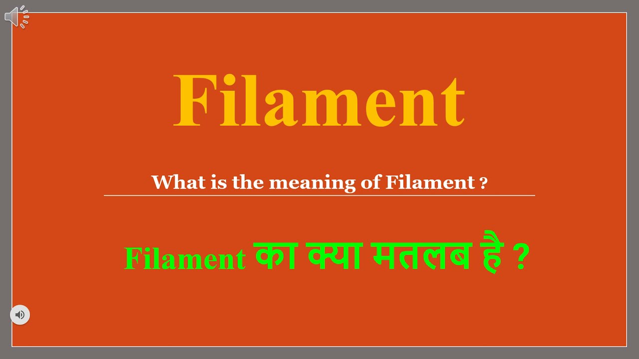 Filament meaning in Hindi | Filament ka kya matlab hota hai | daily use ...