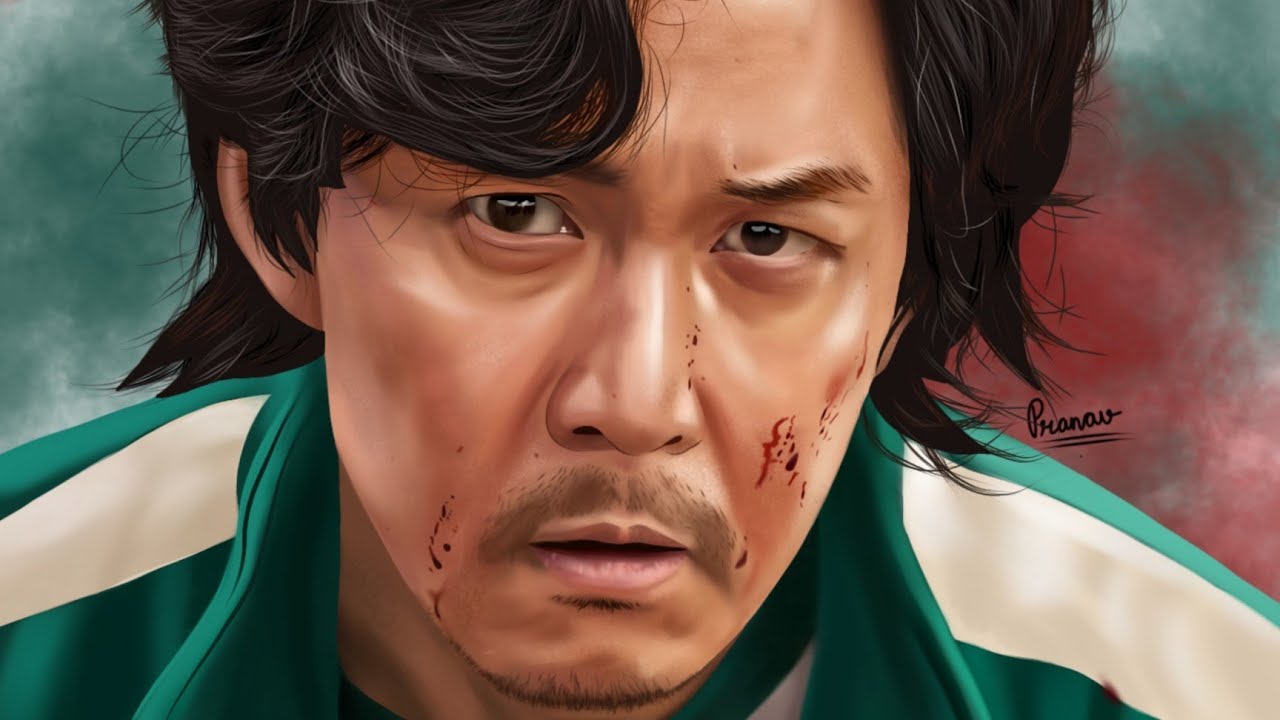 Player 456 Seong Gi-hun Digital Painting Timelapse | Squid Game ...