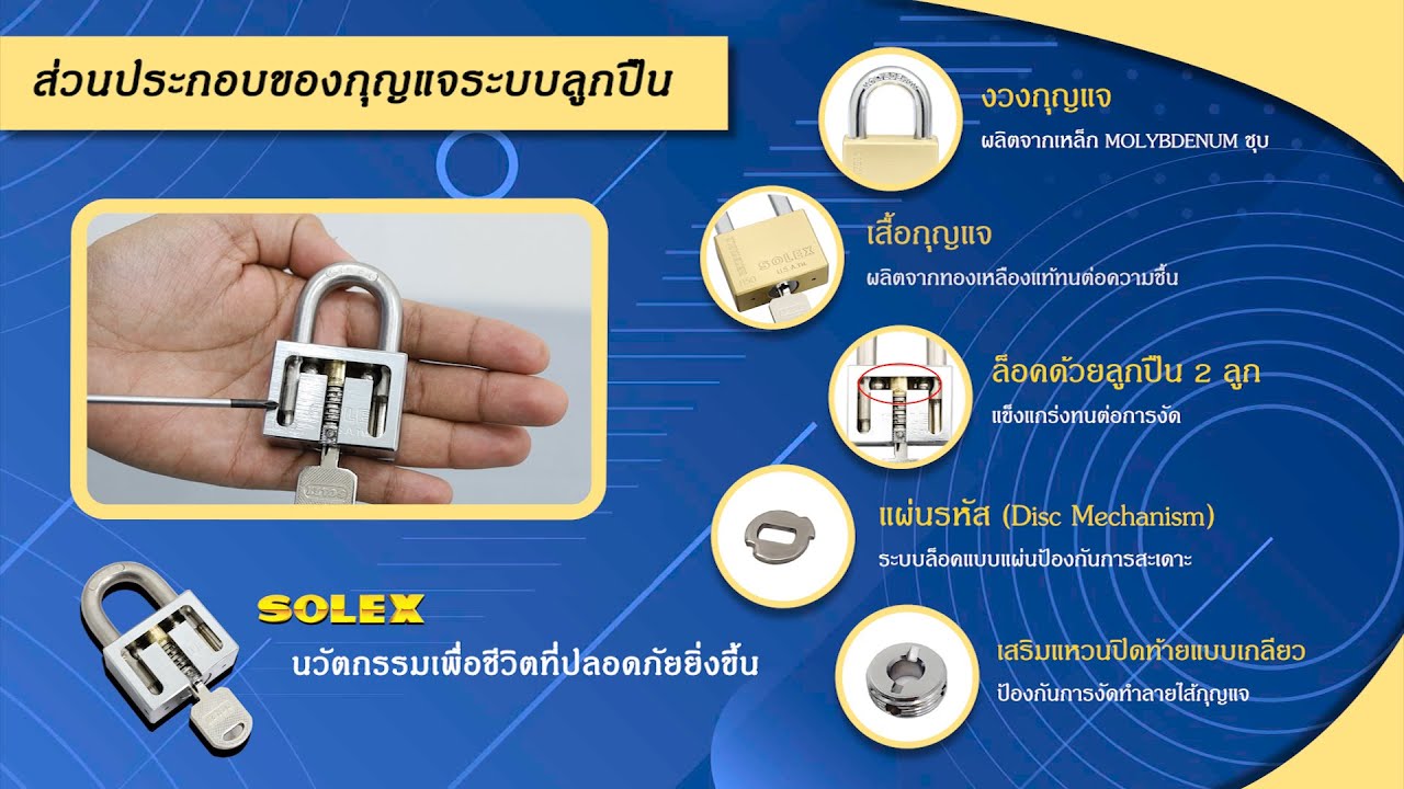 แนะนำกุญแจคล้องแต่ละประเภทของ SOLEX - YouTube