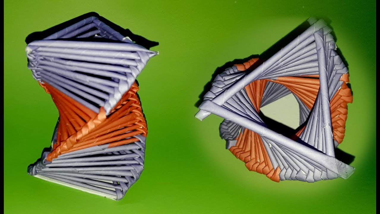 How to make pen stand by color paper - Origami Pen Holder - YouTube