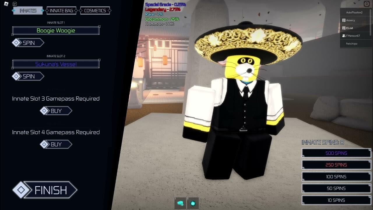 Getting Sukuna Vessel on my second spin (Roblox Jujutsu Infinite) - YouTube