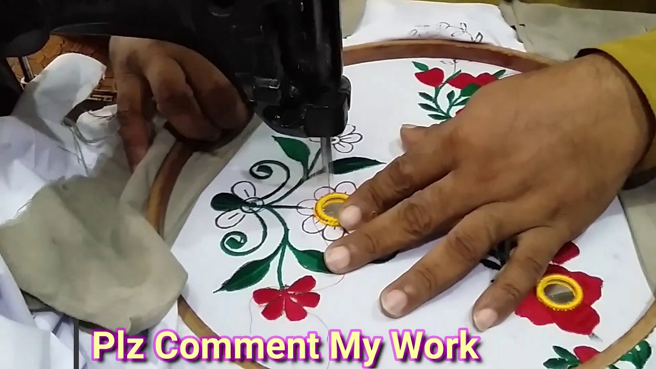 Machine Embroidery Mirror Work Stitch | Mirror Work With Buttonhole ...