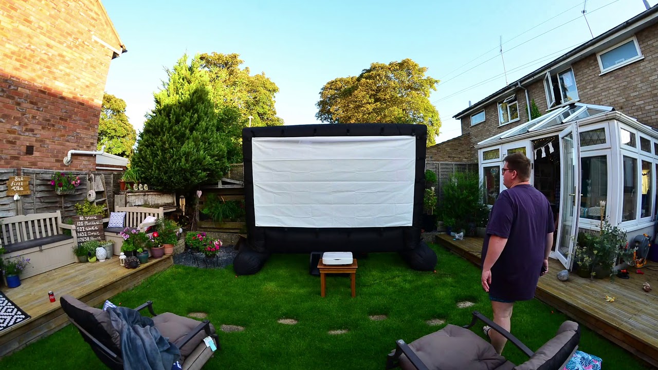 Outdoor cinema time-lapse set up - YouTube