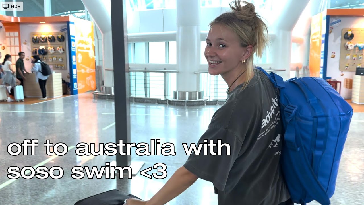 leaving for our soso swim trip in australia!! - YouTube