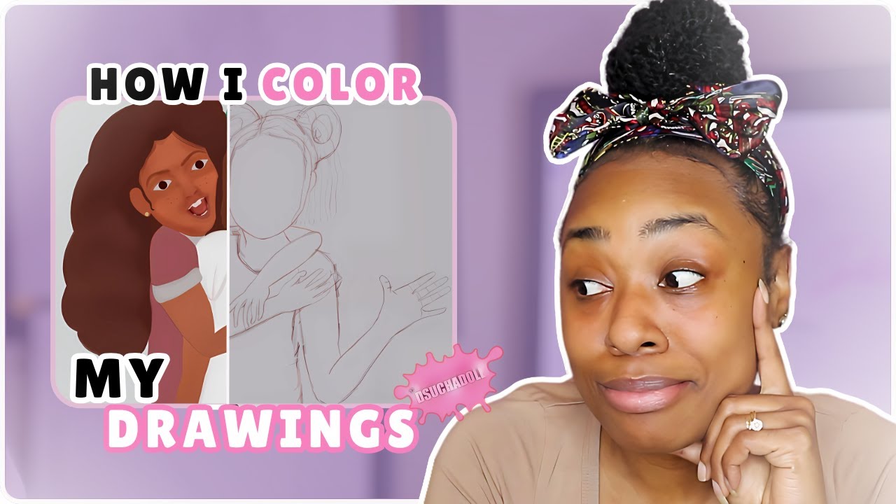 How I Color My Drawings - My Procreate Drawing Process Part 2 - YouTube