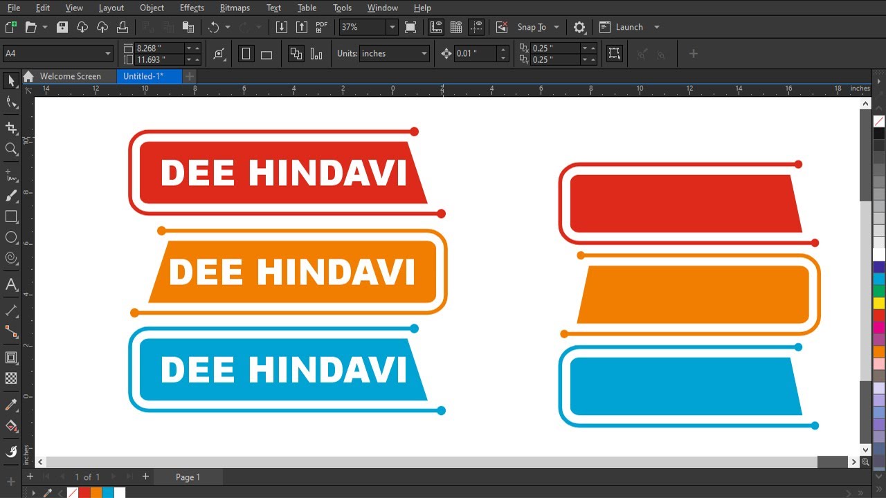 CorelDRAW me Shape Design kaise kare | Shape Design in CorelDRAW # ...