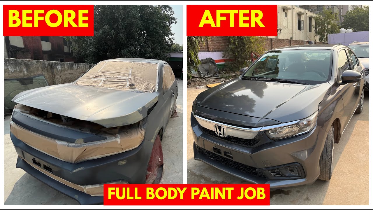 Honda Amaze 2021: Denting and Painting Done | Paint job | Denting | New Amaze Modified | Car ...