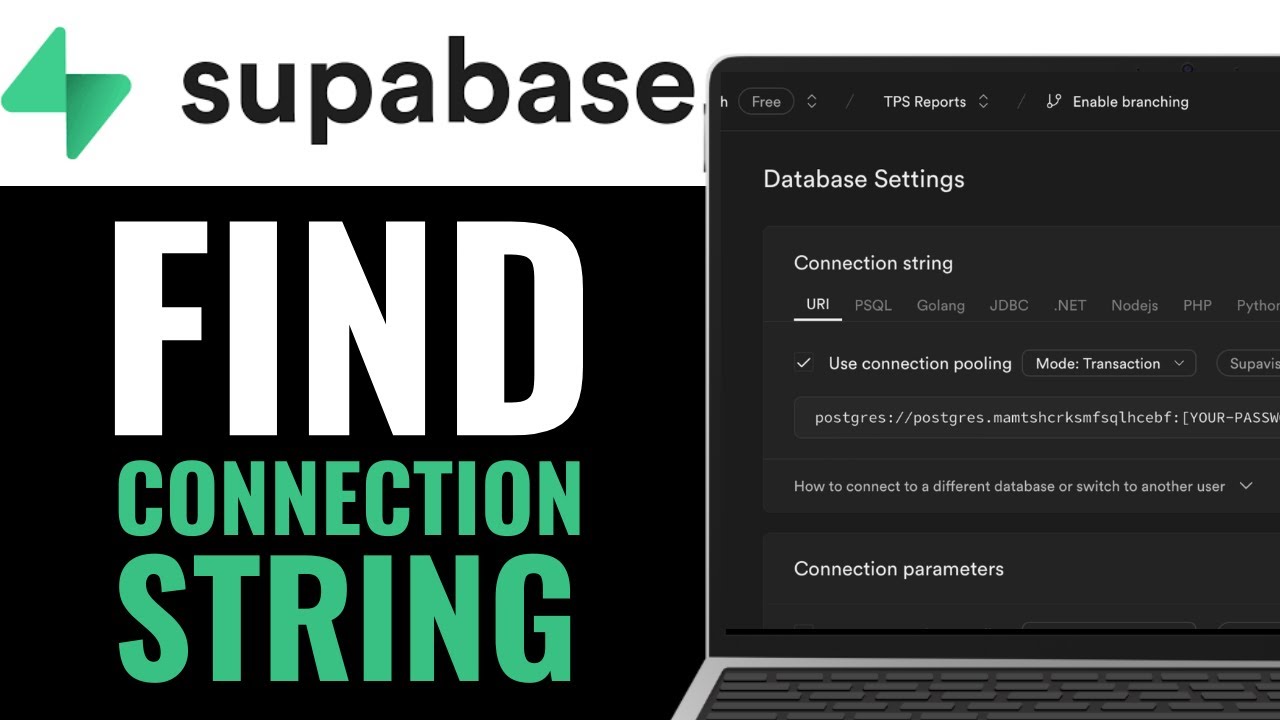 How To Find Your Supabase Connection String 2025 (Beginner Guide) - YouTube