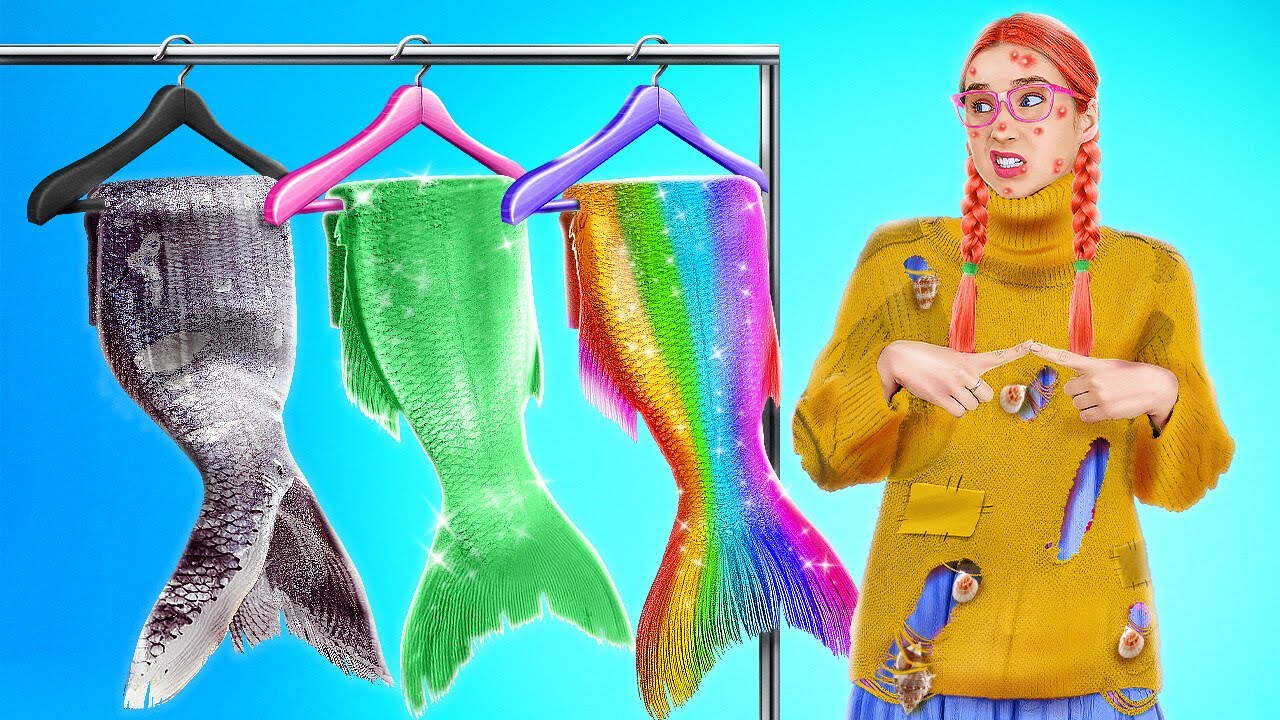 AM FOST SIRENĂ PENTRU O ZI! 🧜‍♀️ | 💙 Transformare Extremă 🧜‍♀️ Tocilara devine sirenă – 123 GO ...