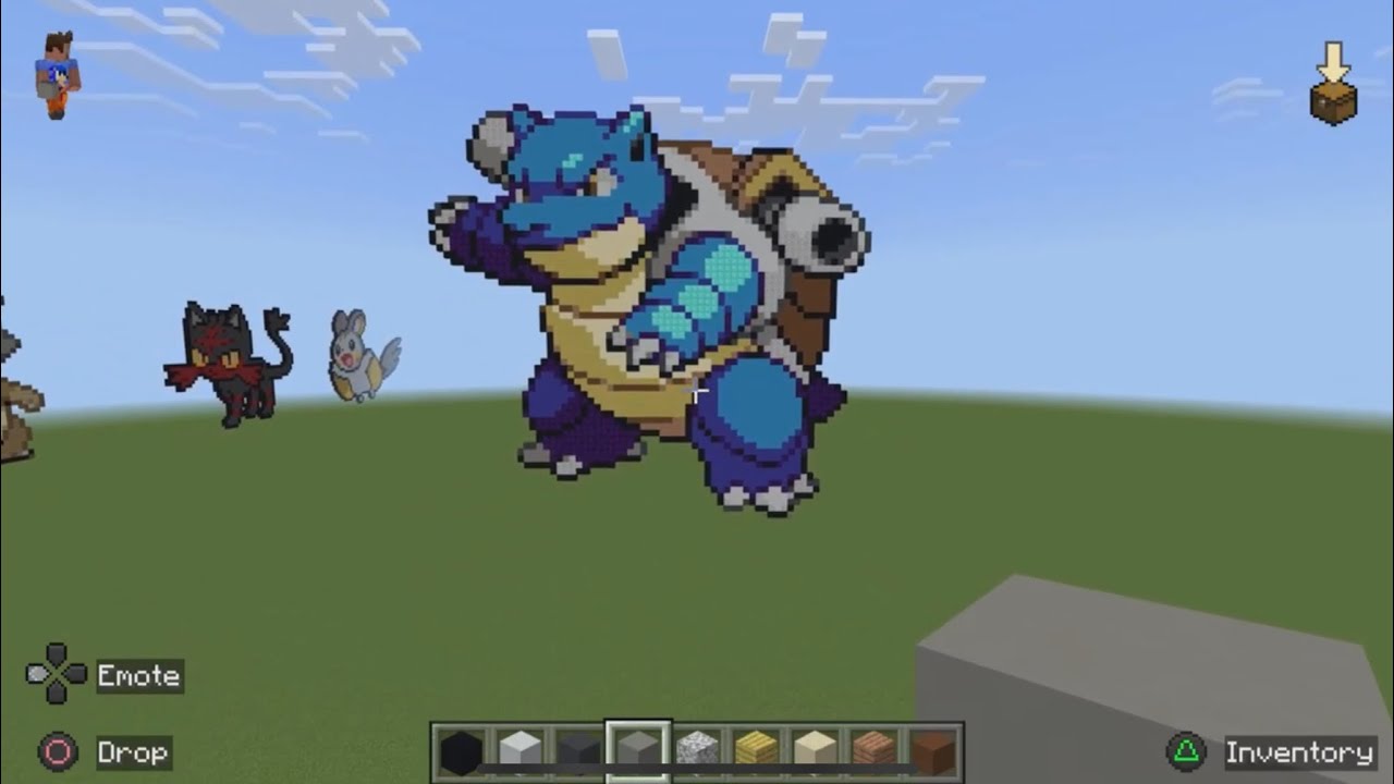 How to make Blastoise(big) pixel art in Minecraft - YouTube