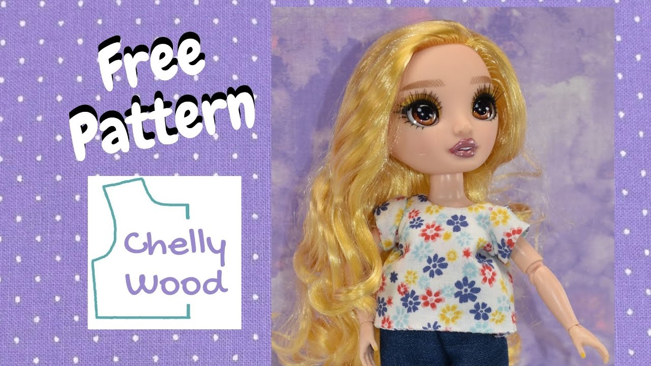 Free Doll Clothes Patterns: How to Sew a Rainbow High Shirt with Free ...