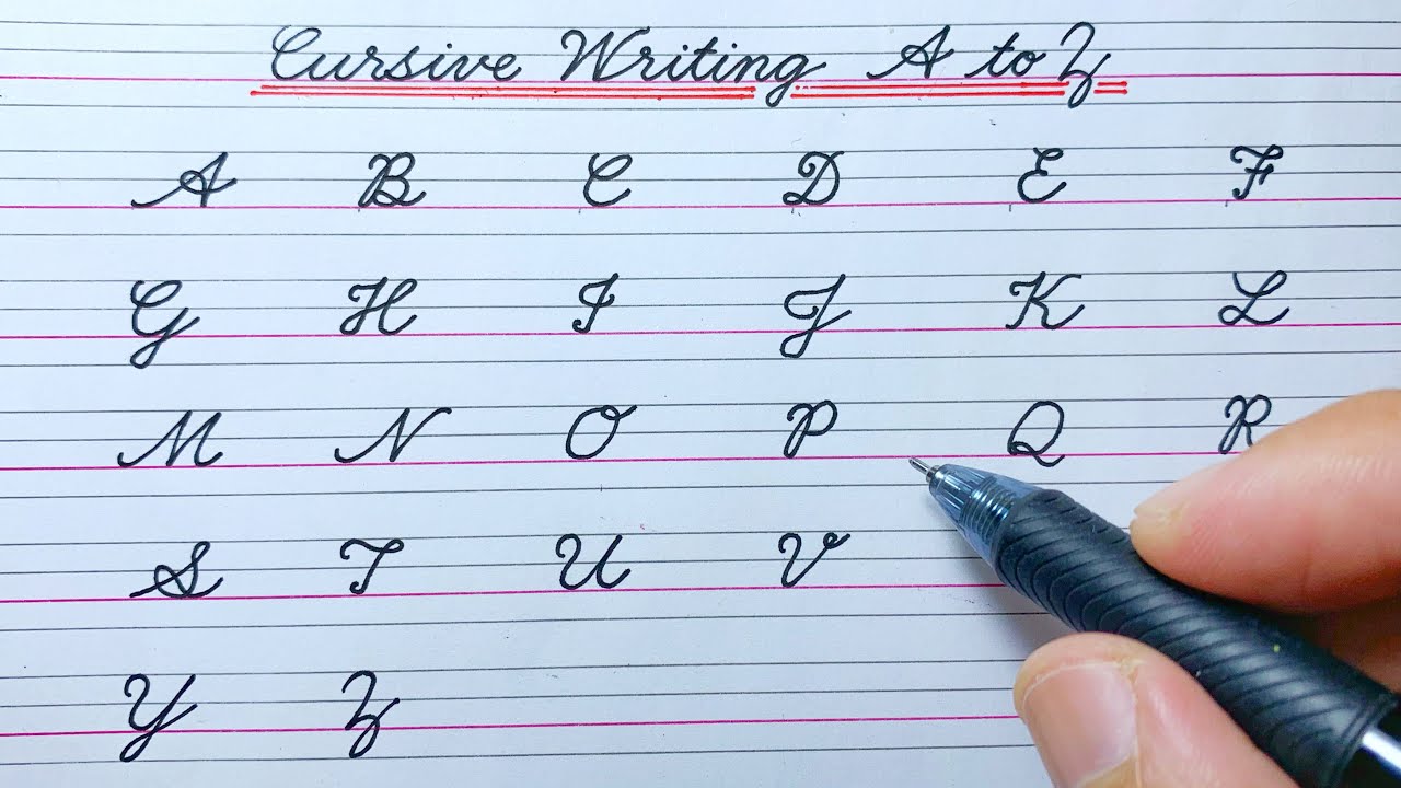 Cursive writing a to z | Cursive abcd | English capital letters abc ...