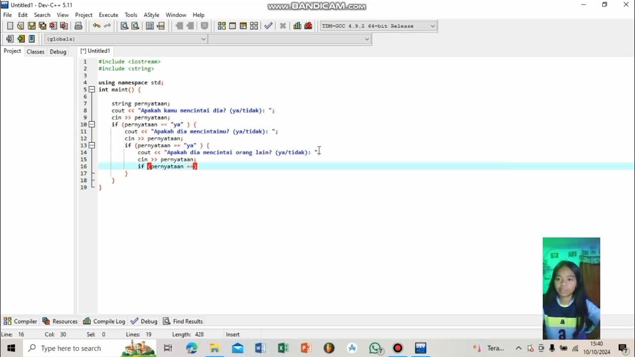 Tugas dasar pemrograman Dev C++ - YouTube