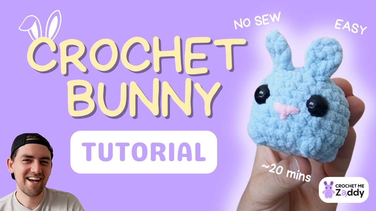 Crochet bunny tutorial - quick, easy and beginner friendly Itty Bitty Bunny no sew market ...