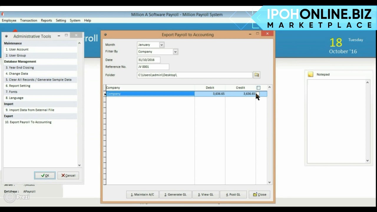 MILLION | Payroll Tutorial 8 How to Export Payroll to Accounting in ...