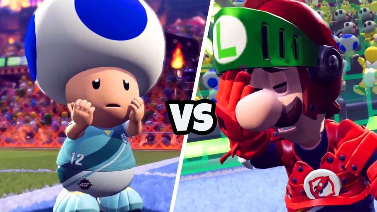 Luigi vs. Toad - Cup Battles (Mario Strikers Battle League) - YouTube