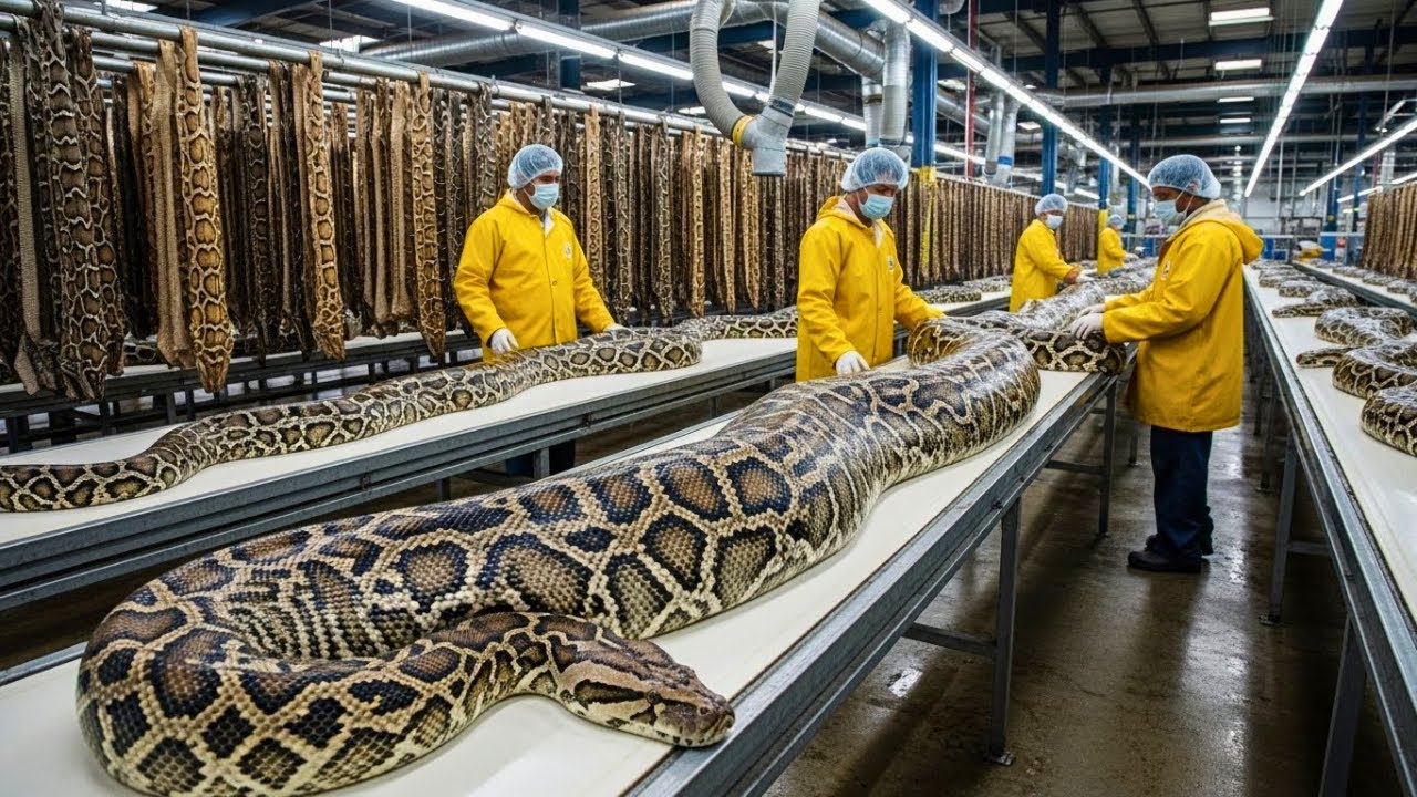 Inside the Snake-Leather Factory: How Natural Python Skin Becomes ...