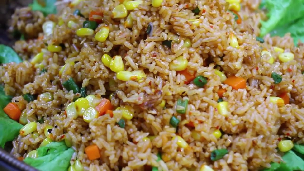 Cooking Fried rice red crab seafood Fried rice with Crab seafood - YouTube