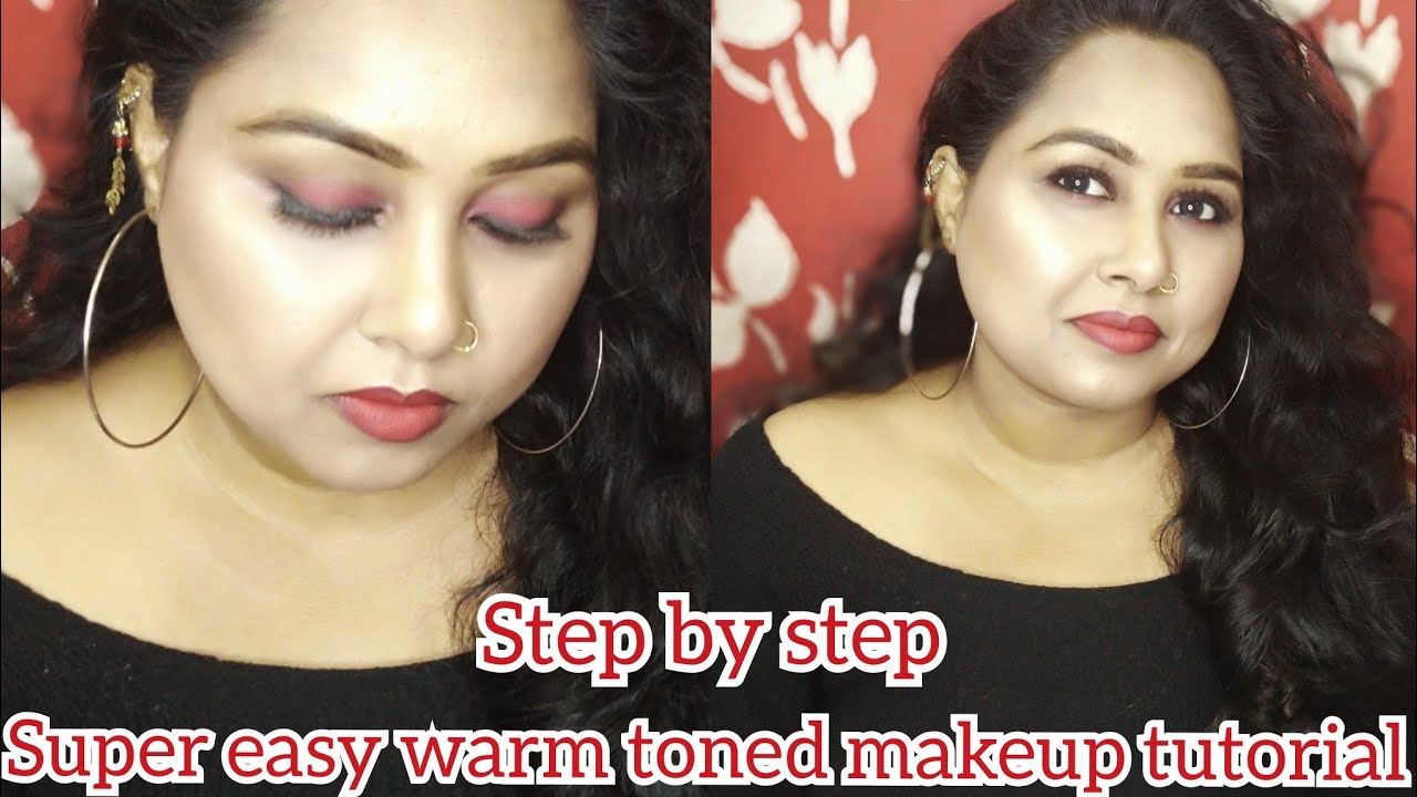 ऐसे करें warm/orange toned makeup आसान तरीके से||step by step makeup ...