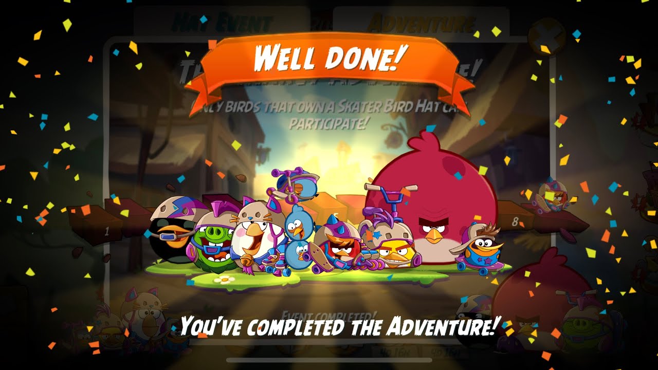 Angry Birds 2 | The Gnarly Adventure | level 8 | all birds | skater ...