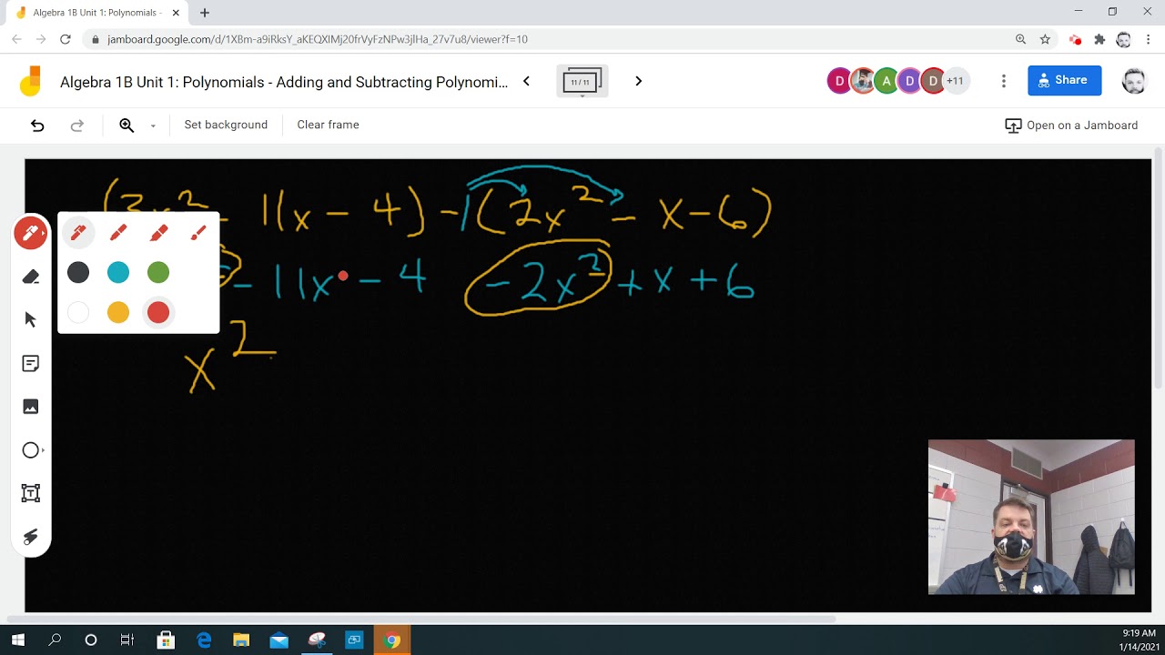 Algebra 1 Adding and Subtracting Polynomials Example 10 - YouTube