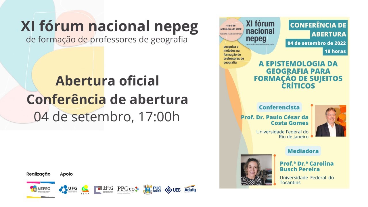 XI Fórum Nacional NEPEG - Abertura Oficial / Conferência de Abertura ...