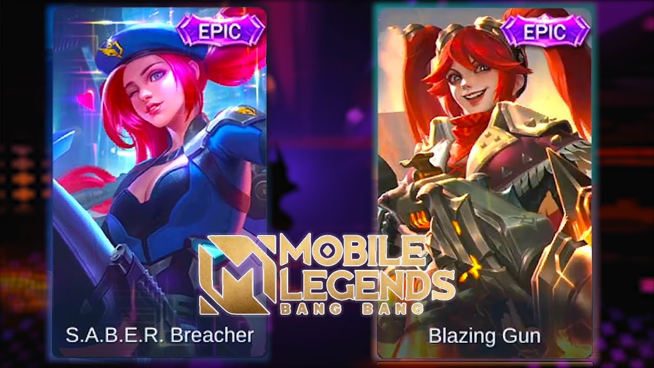 Layla Blazing Gun Skin VS S.A.B.E.R. Breacher Skin MLBB - YouTube
