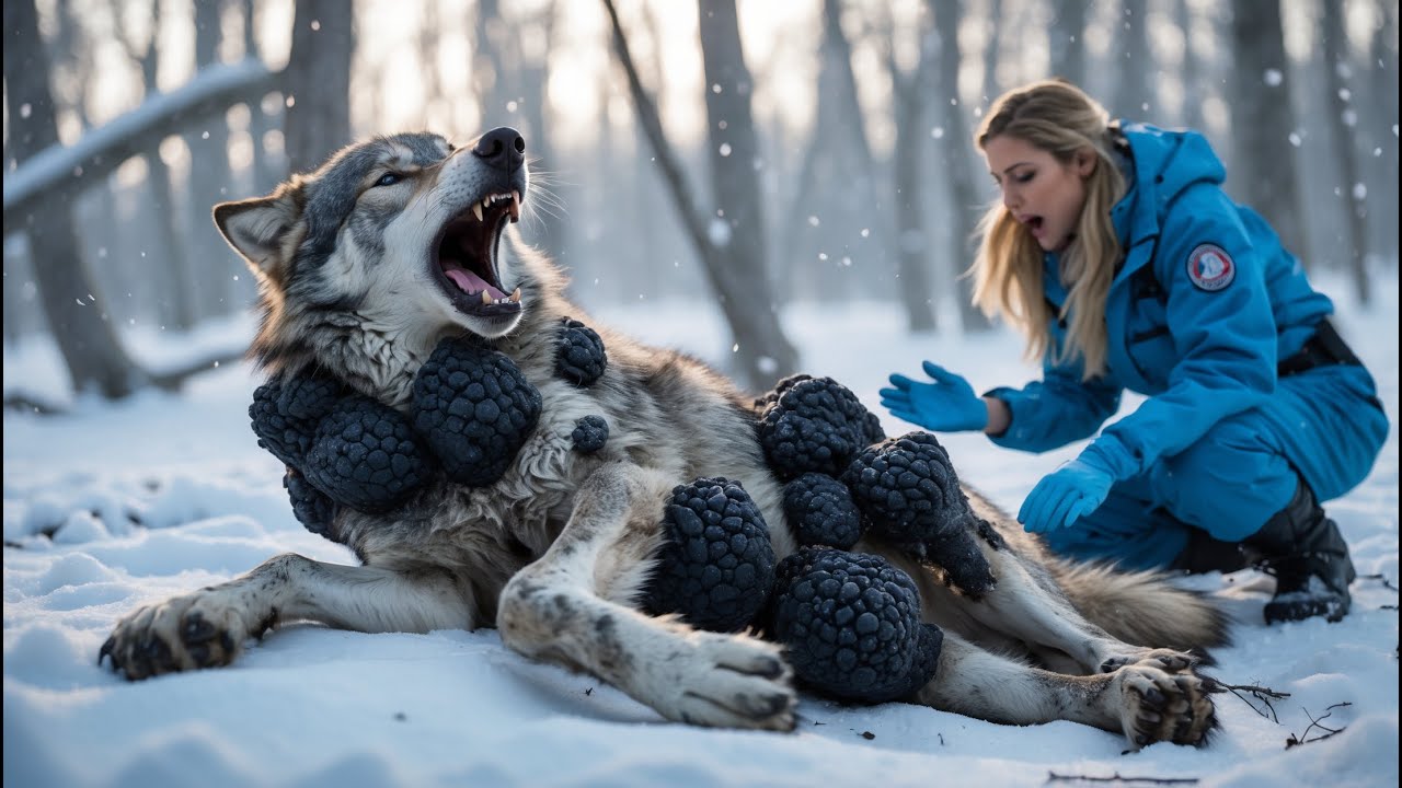 Parasitic Wolf Found in the Snow – Intense Winter Rescue Mission - YouTube