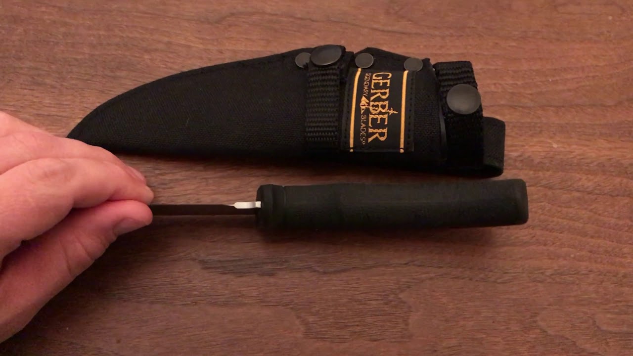 Product review: Gerber Gator fixed clip point knife - YouTube