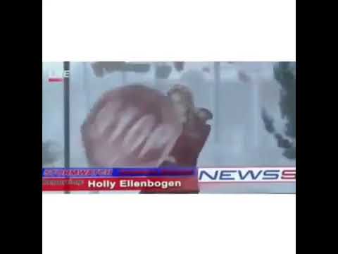 News Reporter Smashed by stop sign during news report - YouTube