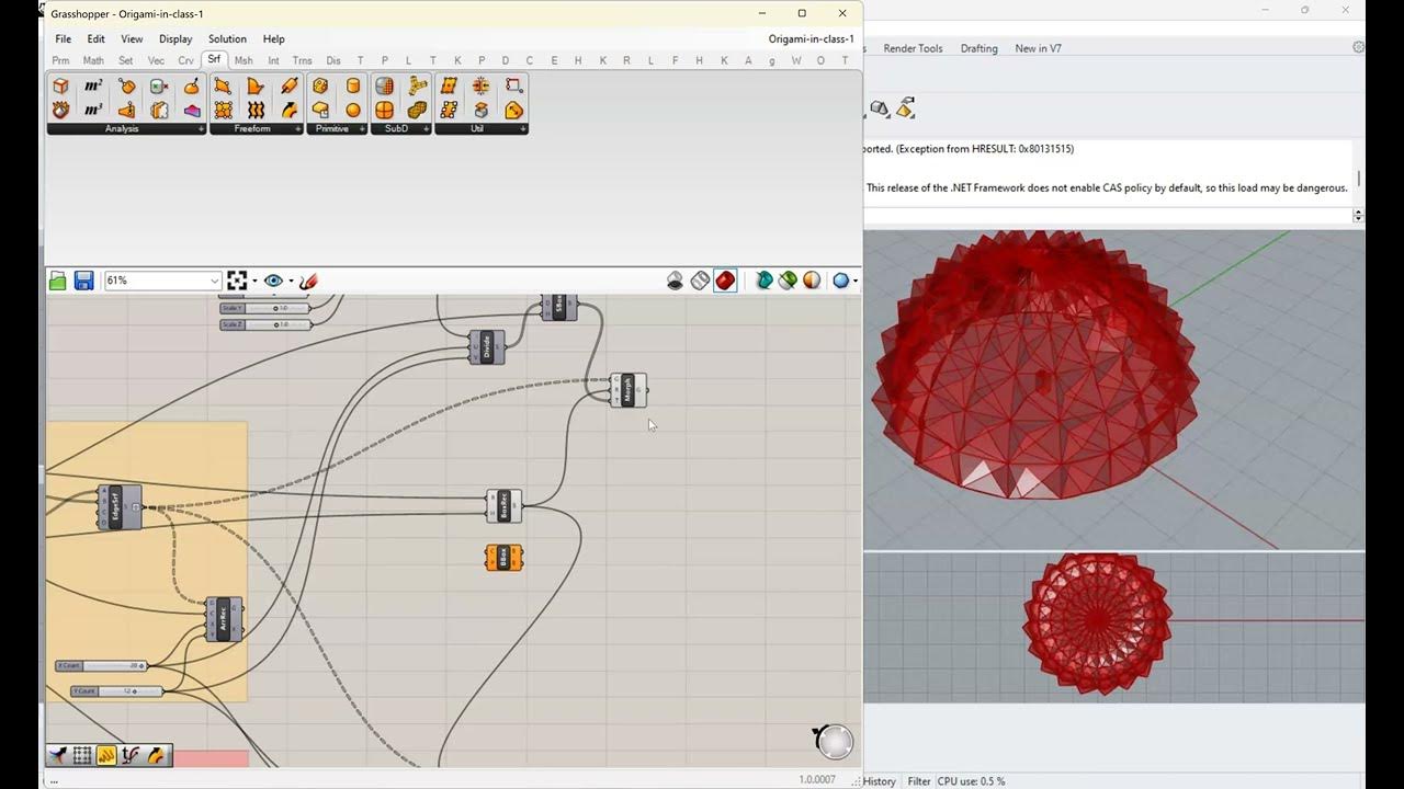 Parametric modeling of a folded plate surface in Grasshopper - YouTube
