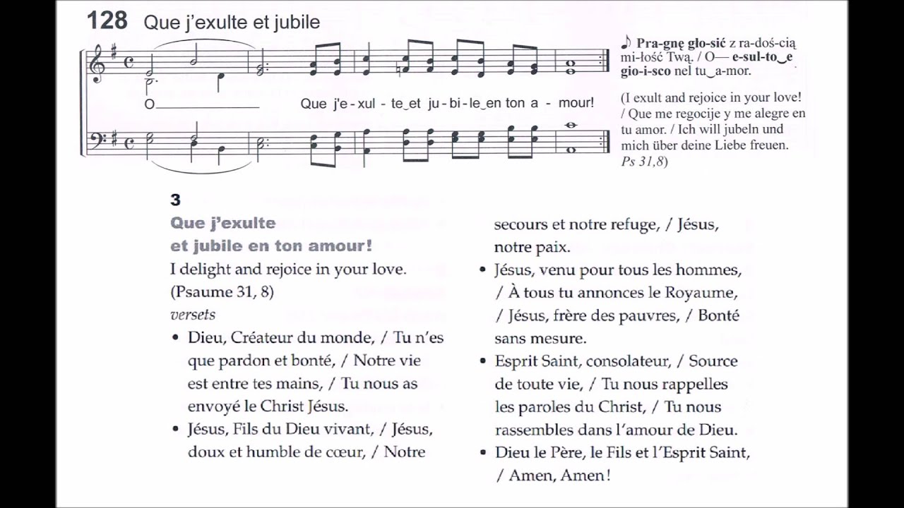 Taize 128 Que Jexulte Et Jubile From Cd Youtube