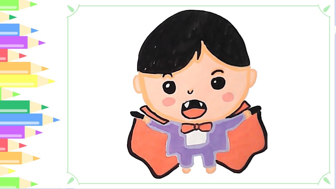 Vampire | Halloween | Simple Drawing | Easy Drawing for kids - YouTube