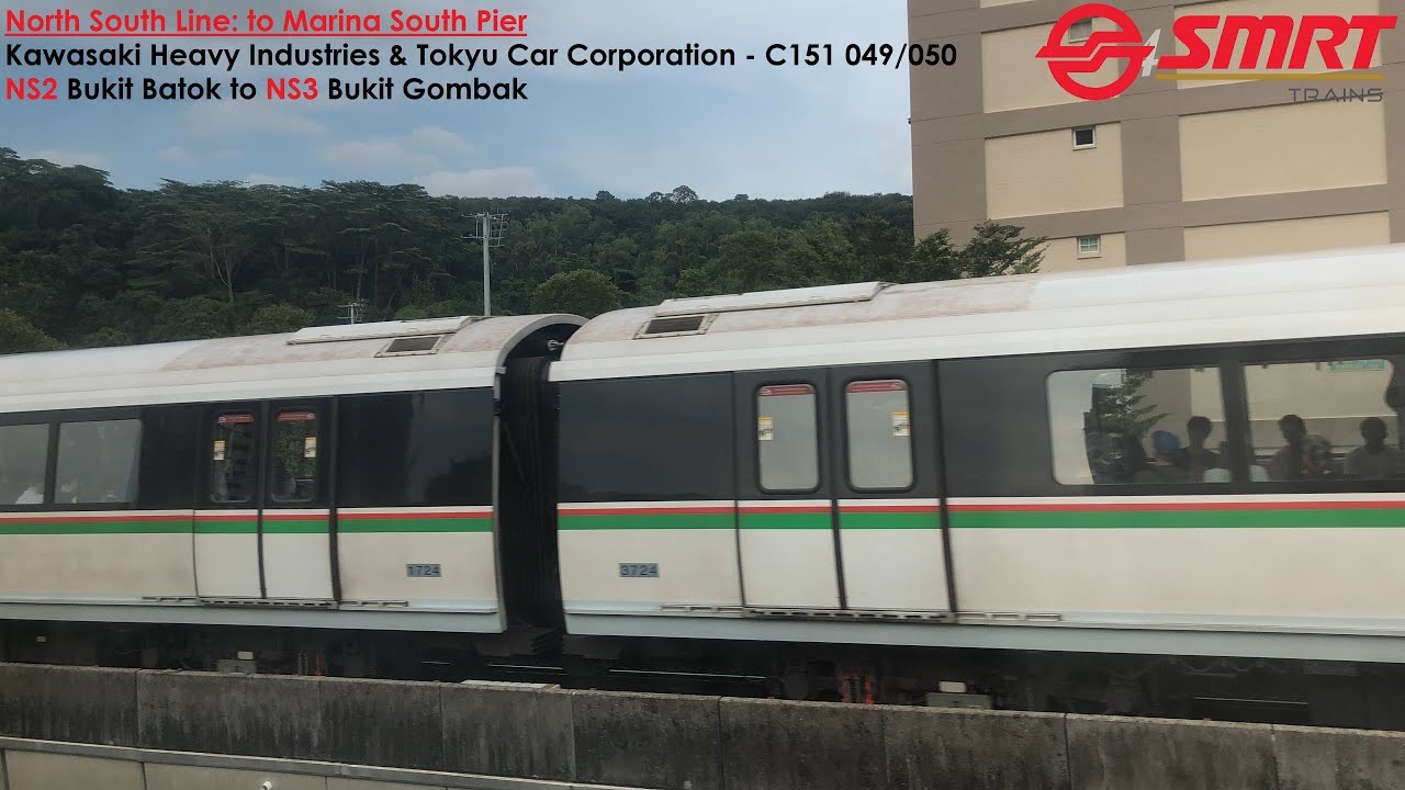 ⁴ᴷ⁶⁰ [You again...] SMRT Trains, NSL Train Ride [Bt Batok → Bt Gombak] - Kawasaki C151 049/050 ...
