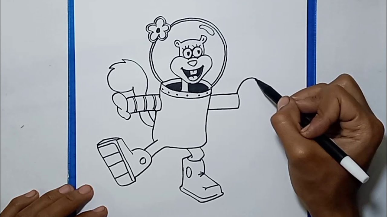 How To Draw SANDY CHEEKS starting from the eye line - YouTube