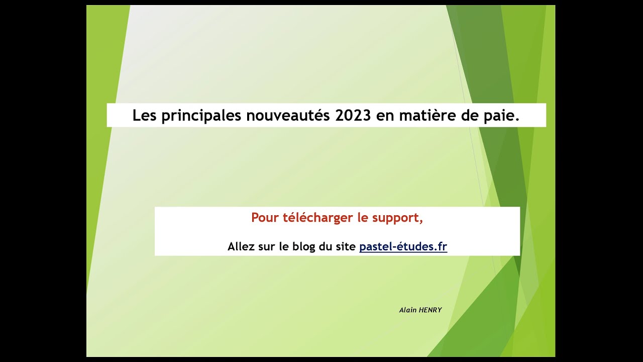 Les nouveautes de la paie en 2023 - YouTube