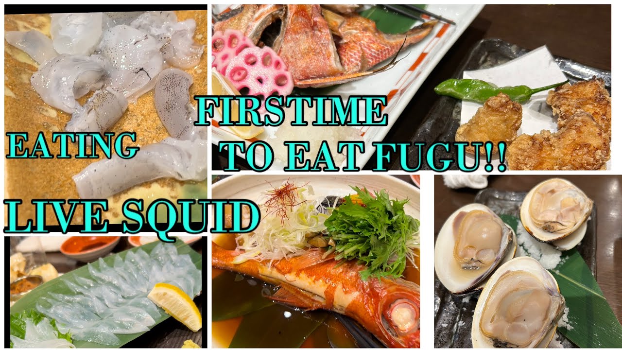 EATING LIVE SQUID | YUMMY PUFFERFISH | SHINJUKU - YouTube