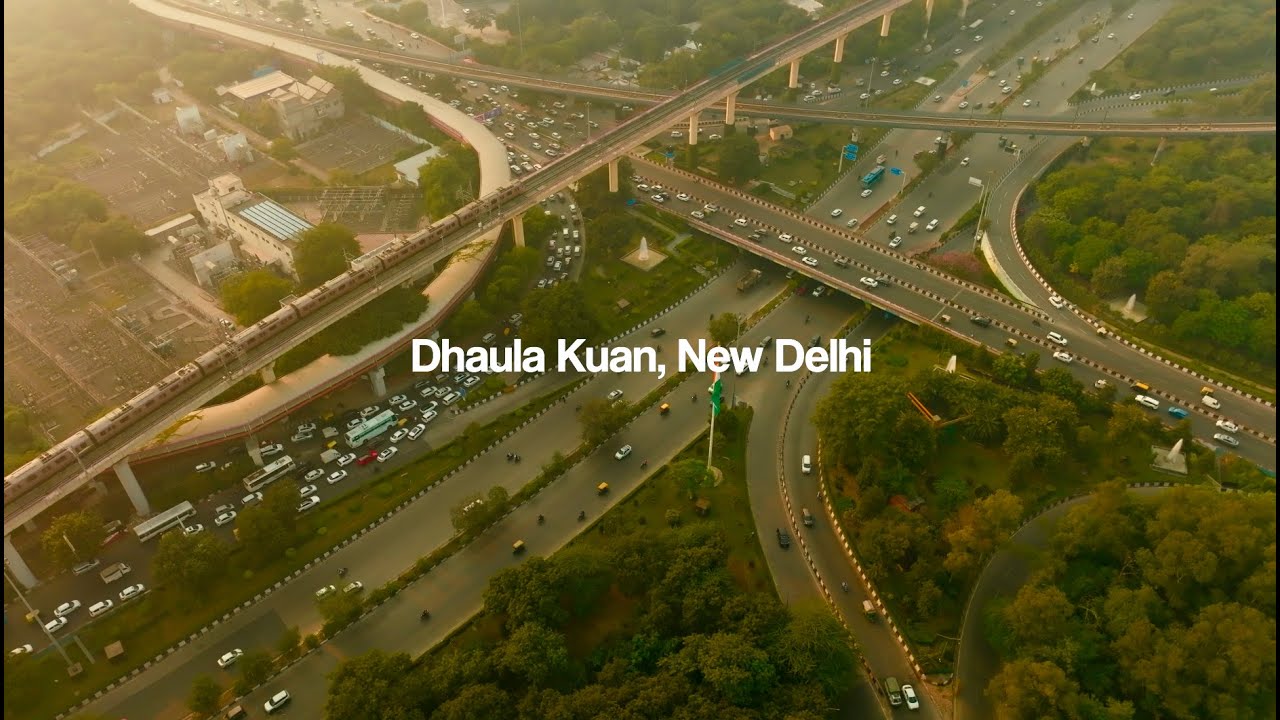 Dhaula Kuan Like Never Seen Before | 4K Aerial View of Delhi’s ...