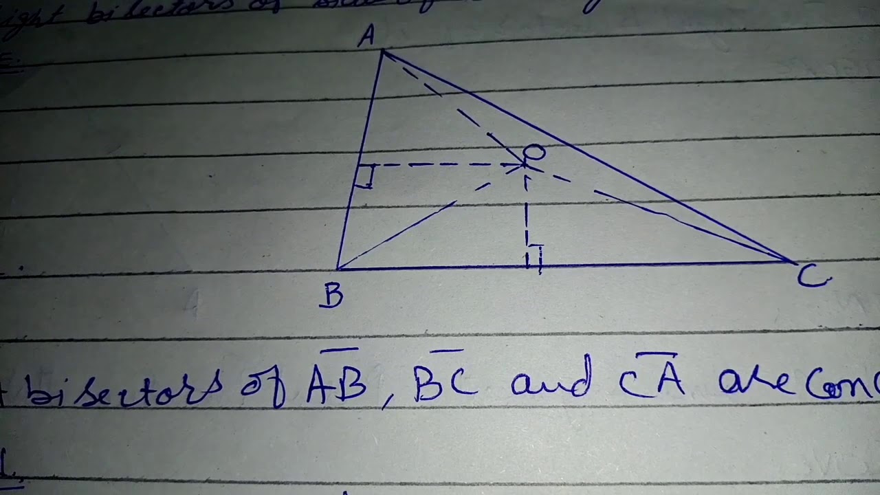 The right bisector of a triangle are concurrent. - YouTube