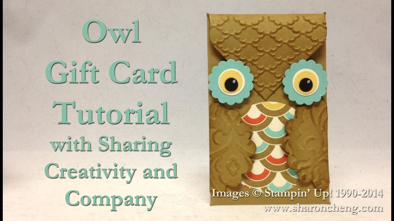Owl Gift Card with Sharing Creativity and Company - YouTube