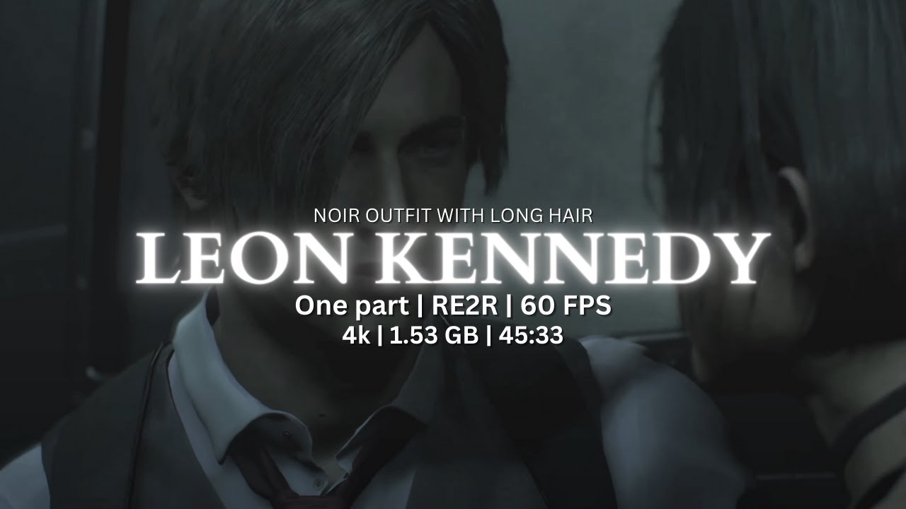 Leon Kennedy Scenepack, Noir Outfit with long hair || Resident Evil 2 ...