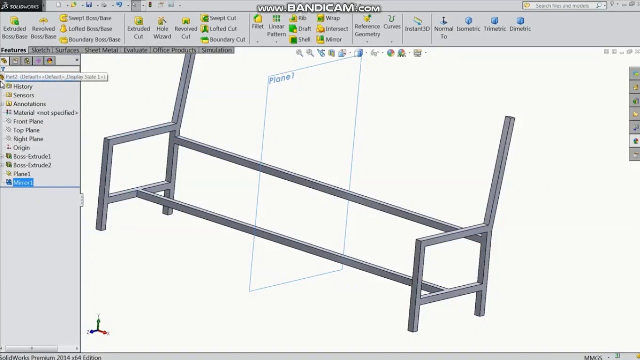 TUTORIAL KURSI TAMAN DENGAN SOLIDWORK (GAMTEK D) - YouTube