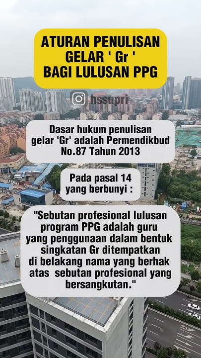 Aturan penulisan Gr untuk lulusan PPG - YouTube