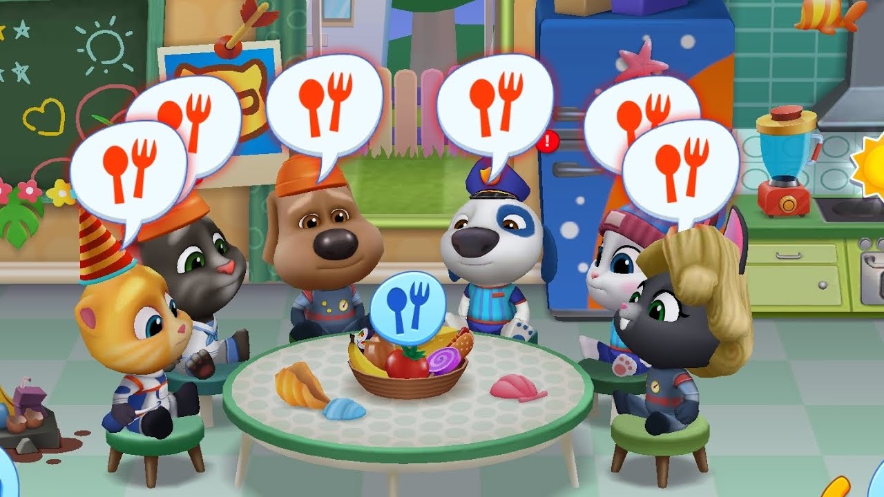 🐈🐈Talking Tom Friends Funny Cartoon eating food Gameplay Video 🐈🐈 - YouTube