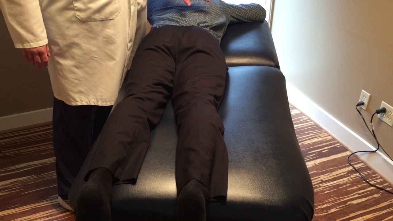 Sacral torsion, forward, R on R. Muscle energy technique. - YouTube