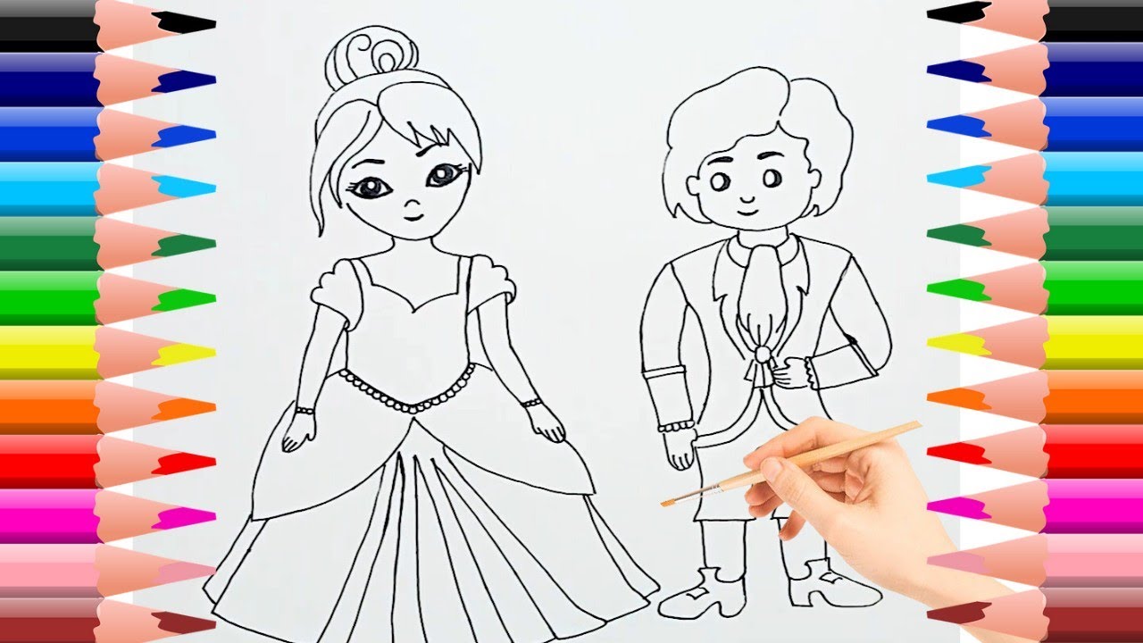 How To Draw A Princess And Prince | Drawing For Kids 👸🤴 - YouTube